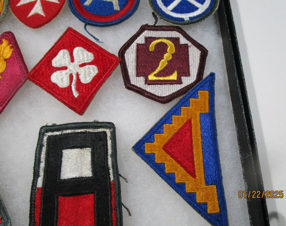 MILITARY ARMY PATCH COLLECTION WWII ERA VINTAGE PATCHES NOS 25 PCS ...