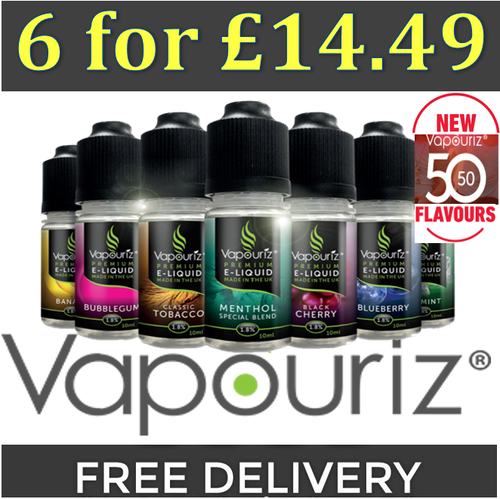 Vapouriz E-liquid Vape Juice *6x10ml for £14.49* All Flavours- 1st ...