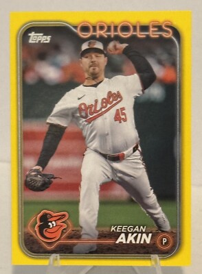 2024 Topps Update Baseball Keegan Akin US280 Yellow Baltimore Orioles ...
