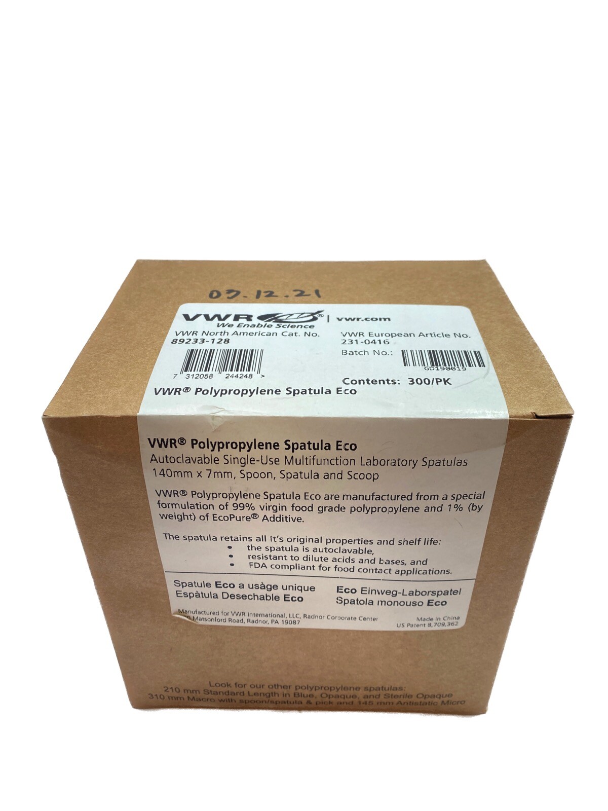 (300/Pk) VWR ECO Polypropylene Double Ended Spoon/Scoop Spatulas 140mm ...