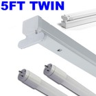 Single Twin T8 LED Batten Tube Fitting Fluorescent Double Wall Light ...