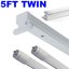 Single Twin T8 LED Batten Tube Fitting Fluorescent Double Wall Light ...