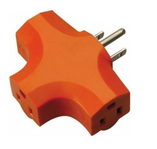 New 3 Way Outlet Wall Triple Tap Adapter Grounded Tri Tap Electrical ...