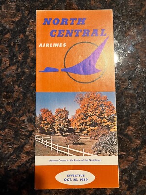 North Central Airlines system timetable, October 25, 1959 | eBay