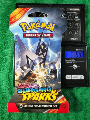 HEAVY? 31.59 Grams! Pokemon Surging Sparks Factory Sealed Booster Pack ...