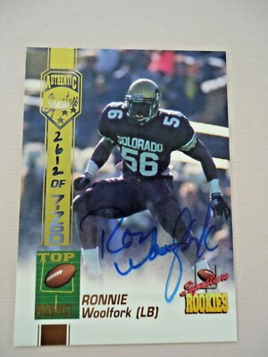Ronnie Woolfork - 1994 Sig. Rc's Autographed Football card # 56 ...
