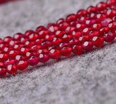 6/8/10mm Genuine Natural Faceted Red Ruby Round Gemstone Loose Beads ...