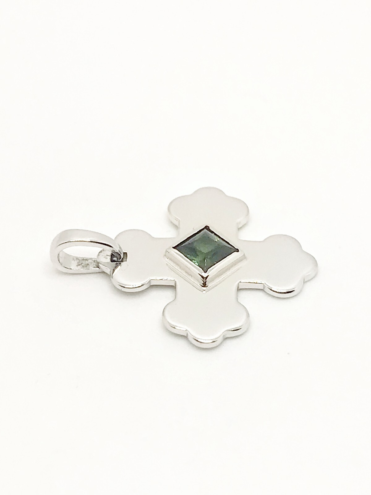 Marina B 18KWG & Green Tourmaline Lazarus Cross Pendant | eBay