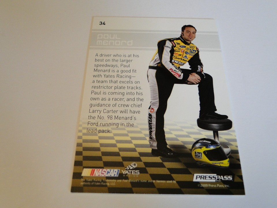 2009 Press Pass Premium Paul Menard Card #34 | eBay