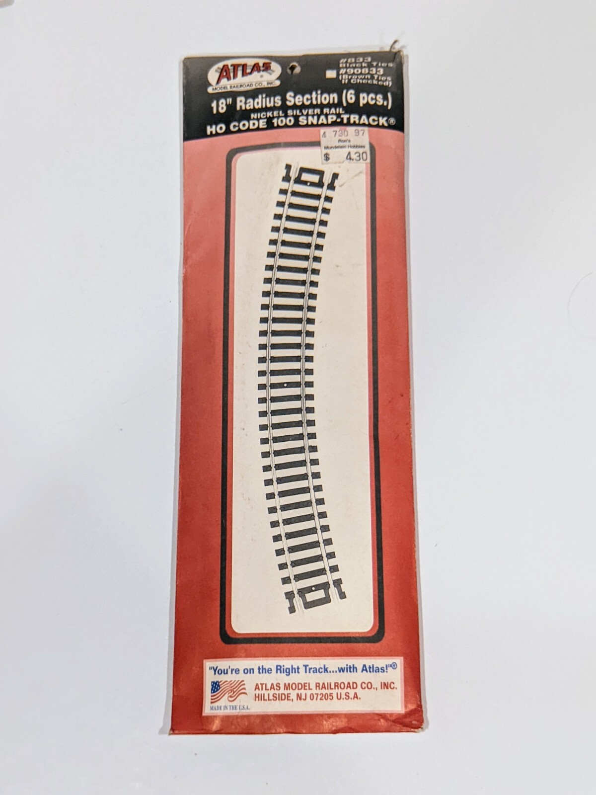 Atlas Snap Track & Nickle Silver #822 9" Straight 18" Radius Lot of 4 ...