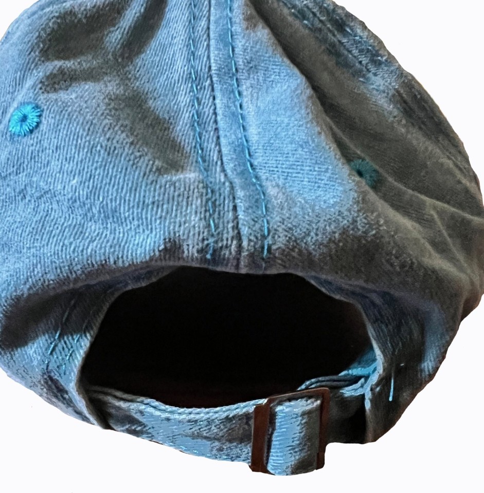 Yeshua is King Embroidered Crown Baseball Cap Teal denim 100% cotton ...