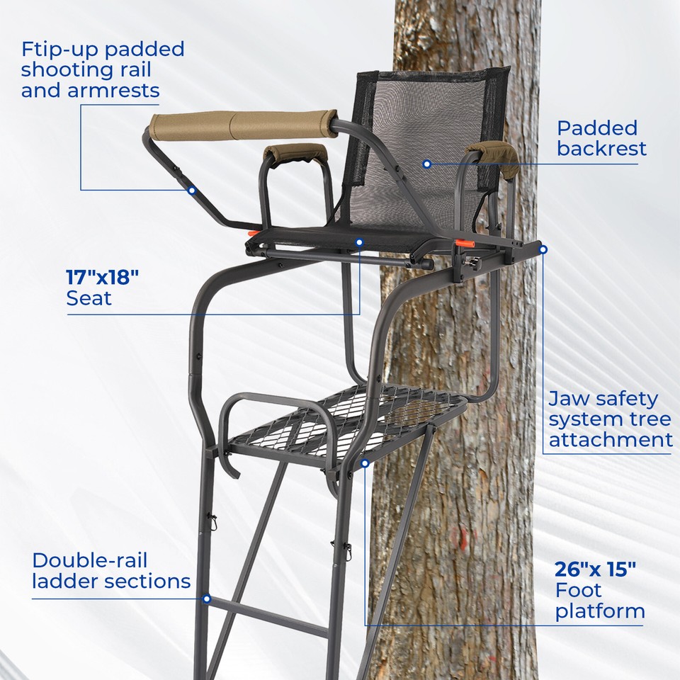 Steel Hunting Ladder Tree Stand Tree Step 1 Person Powder Coated w ...