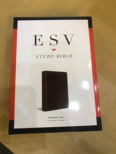 ESV Study Bible Personal Size Brown Leather Unused | eBay