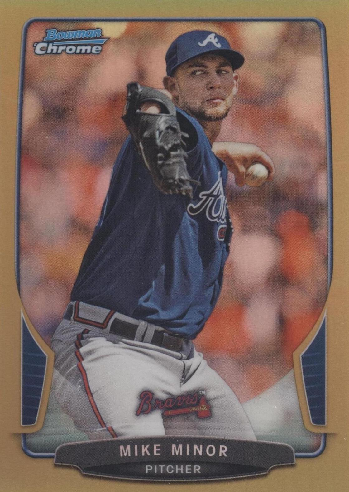 2013 Bowman Chrome - Mike Minor #13 Gold Refractor /50 for sale online ...