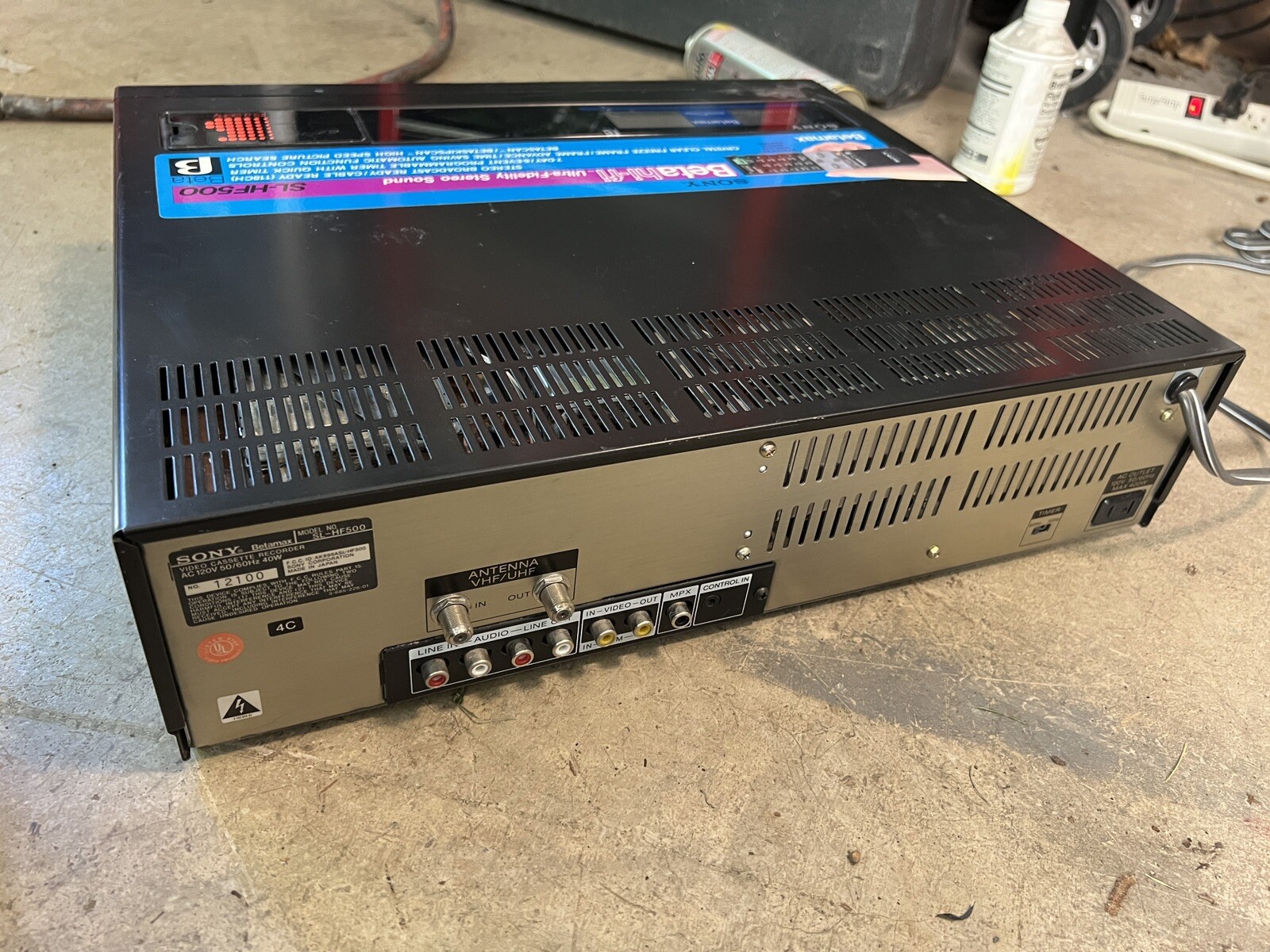 Sony Betamax SL-HF500 VHS VCR Beta Tape Player Recorder HiFi Stereo ...