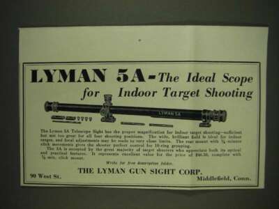1934 Lyman 5A Target Scope Ad - The Ideal Scope for indoor target | eBay