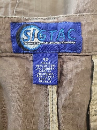 Mens NWT SigTac Sigarms Tactical Uniform Green Shorts *40 (98 Cotton/2 ...