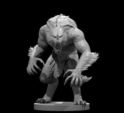 Dungeons & Dragons Werewolf Blue Dragonborn Miniature | eBay UK
