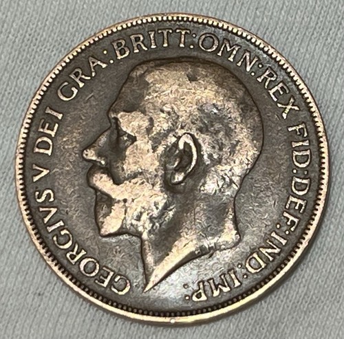 1922 England UK Great Britain British One 1 Penny King George V Coin ...