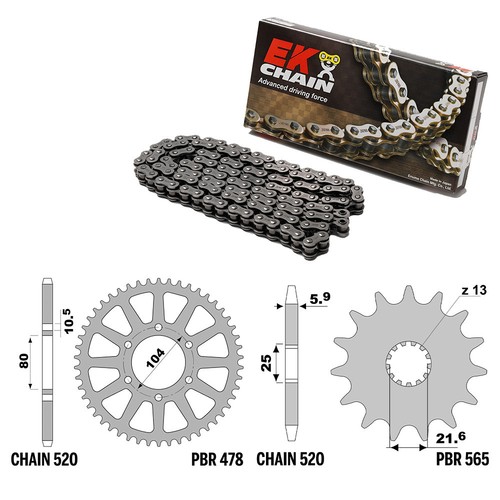 CF MOTO NK 400 2021-2024 chain sprocket kit 520 PBR EK2400G | eBay