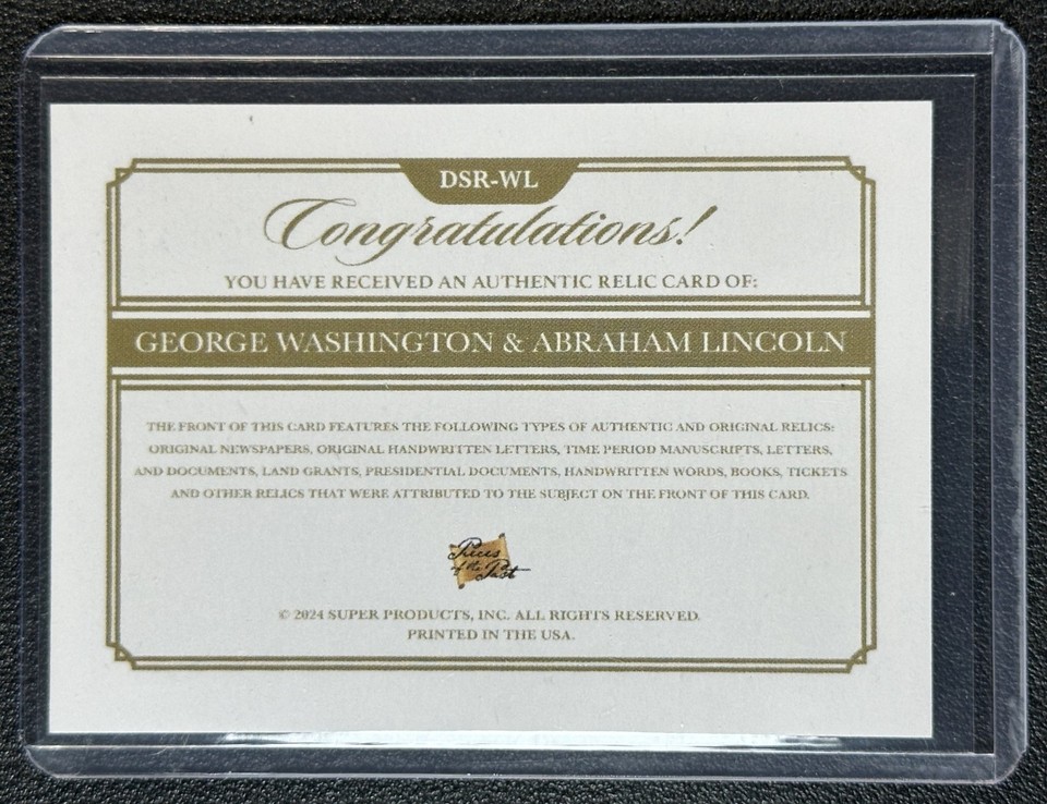 ABRAHAM LINCOLN GEORGE WASHINGTON 2024 SUPER PRODUCTS PIECES OF THE ...