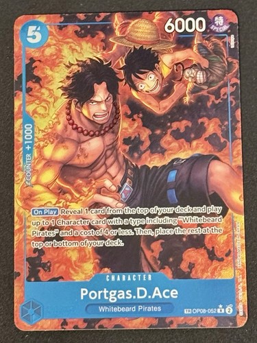 ONE PIECE Portgas D. Ace Treasure Rare #OP08-052 Foil Royal Blood NM | eBay