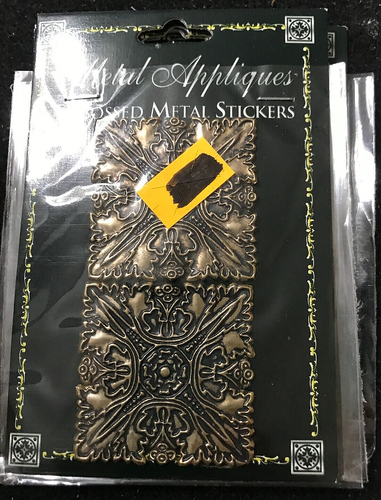Vintage..Embossed Metal Sticker Applique..Gold Squares .(#M6) | eBay