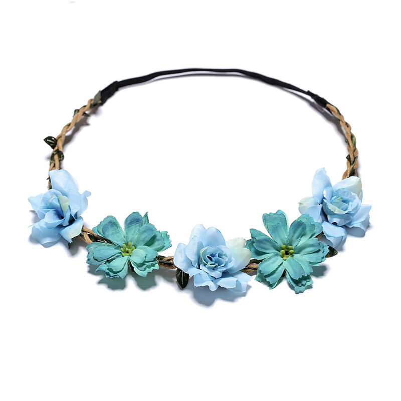 Flower Headband Head Garland Hair Band Crown Wreath Festival Boho Beach ...
