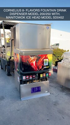 CORNELIUS 8 FLAVOR BEVERAGE DISPENSER ENDURO 200/250 WITH MANITOWOK ICE ...