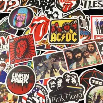 UK 50 Rock Stickers Lot Heavy Metal Punk Band Music Guitar Car Decals ...