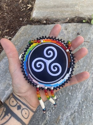Celtic Gay pride beaded medallion Native American Made LGBTQ Pride ...