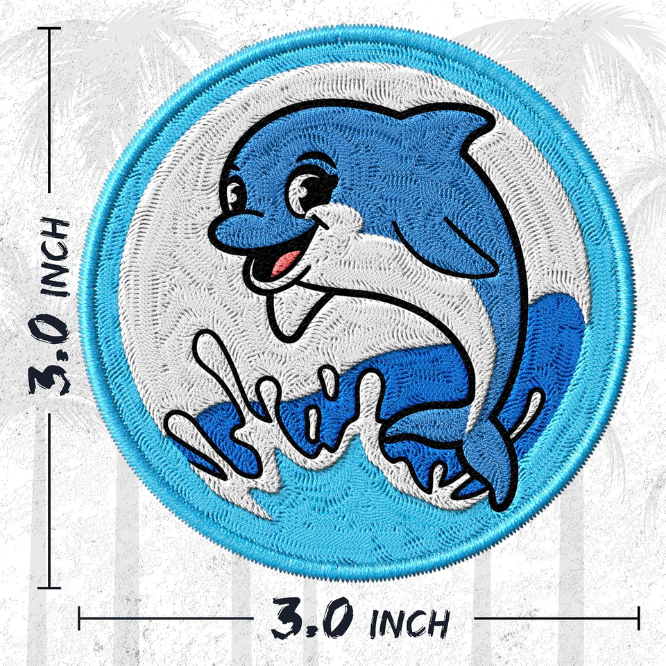Dolphin Patch for Clothes Ocean Marine Mammal – Embroidered Iron on Patch for Ba | eBay