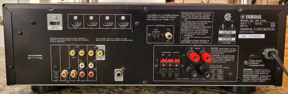 Yamaha RX-V379 - 5.1 Ch HDMI 4K Bluetooth Home Theater Surround ...