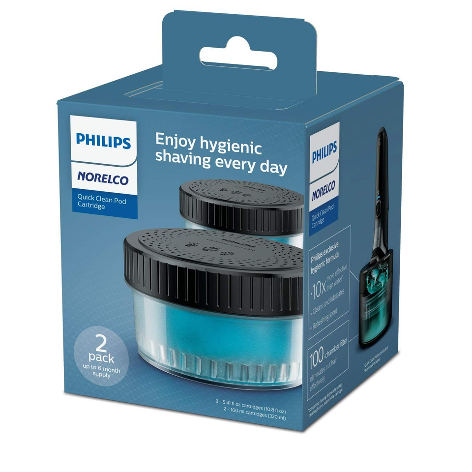 Philips Quick Clean Pod Cartridge 5.41 Fl Oz Pack of 2 Shaver Cleaning ...