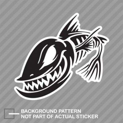 Evil Bone Fish Sticker Decal Vinyl fishing fisherman skeleton bonefish ...