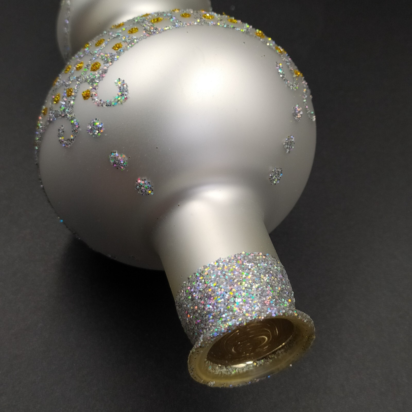 A237 Glass White Gold Painted Tree Topper Christmas Tree Ornament 28 cm ...