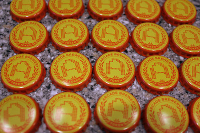 100 ARCADE TOKEN "A" BREWERY BEER BOTTLE CAPS NO DENTS BRIGHT ORANGE ...