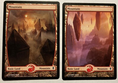 MTG Zendikar - Basic Land Full Art (x2) Mountains | eBay