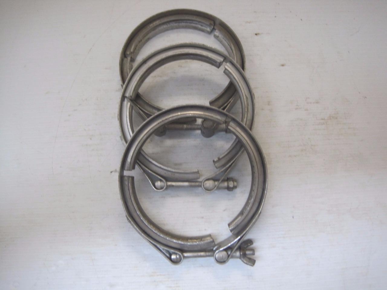 9664 Lot (3) Heavy Duty T-Bolt Style Clamp 4" to 4 3/16" Pipe Hose ...