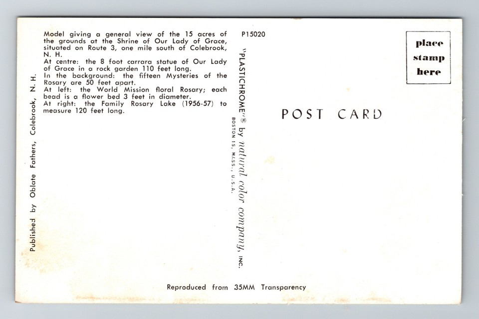 Model of Shrine Of Our Lady Of Grace - Colebrook New Hampshire ...