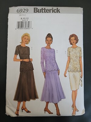 Butterick 6929 formal Top Skirt SEWING PATTERN SZ 8-12 | eBay