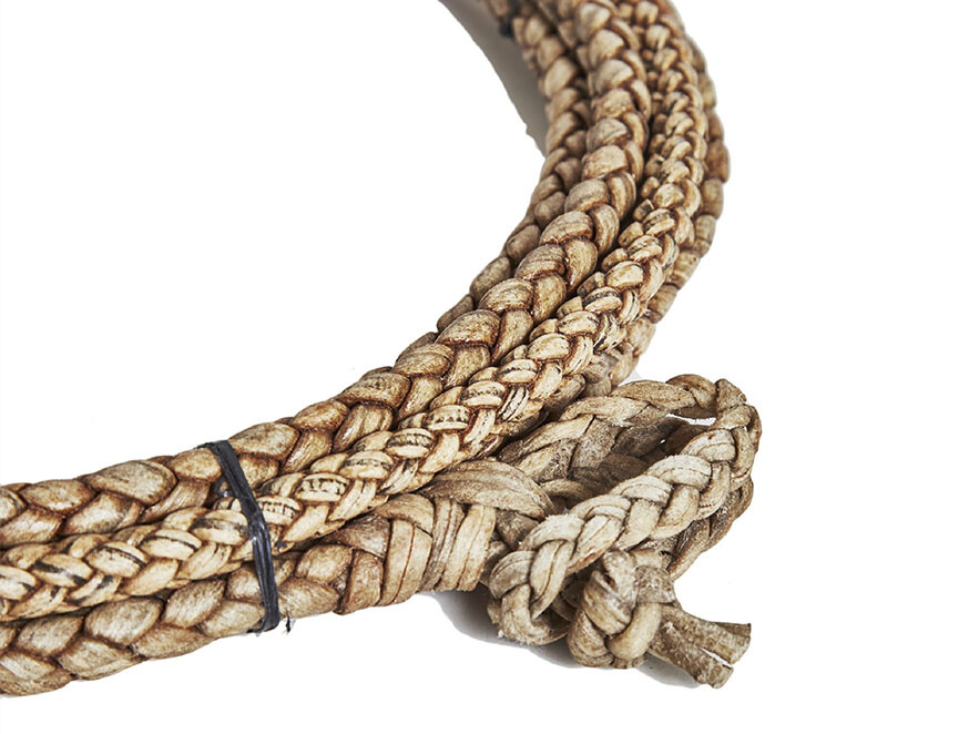 Ranch Rope Lariat Lasso Reata. Rawhide Leather Braided 4/6/8 Cords 34 ...
