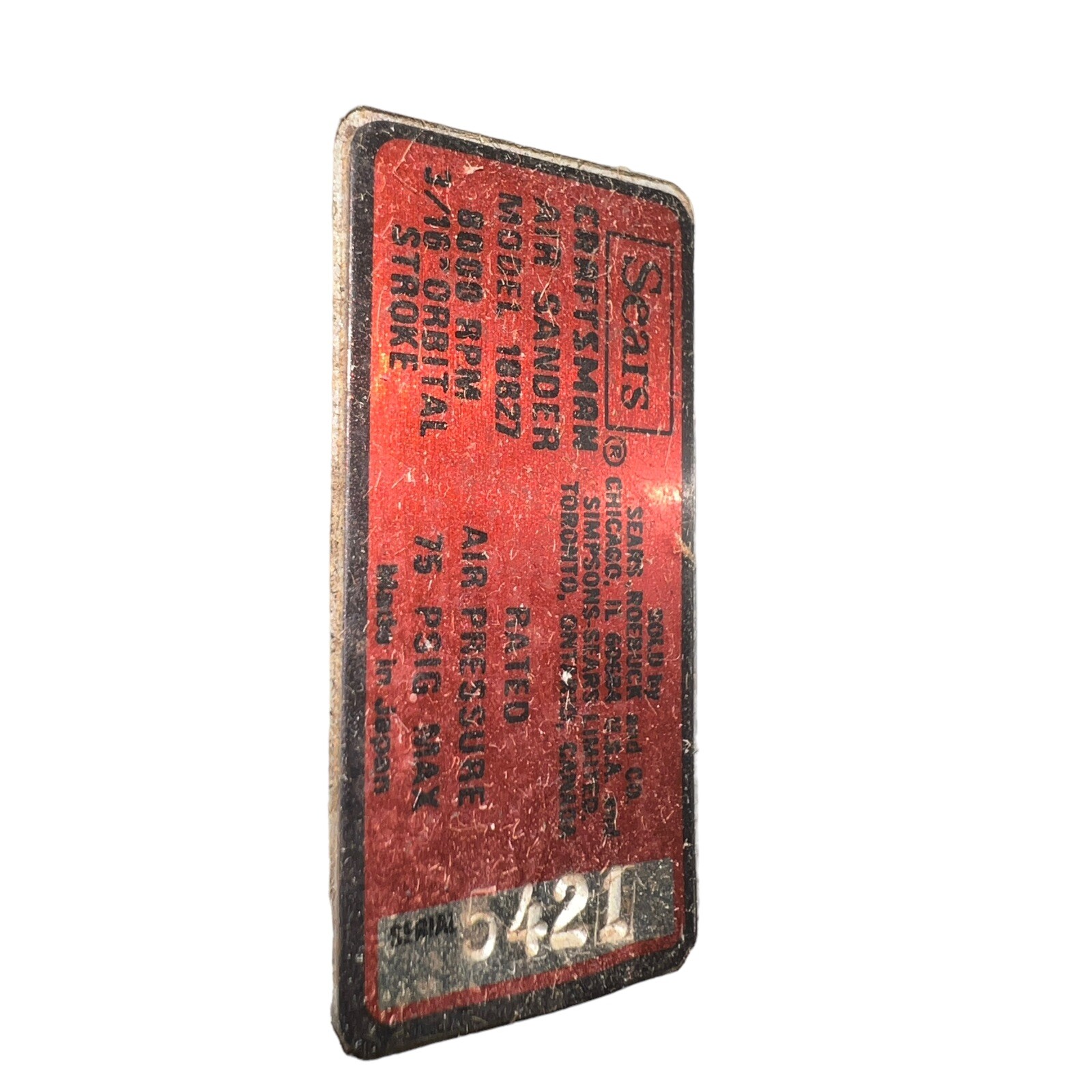 Vintage - Sears Craftsman Orbital Air-Drive Sander - Model No. 756. ...