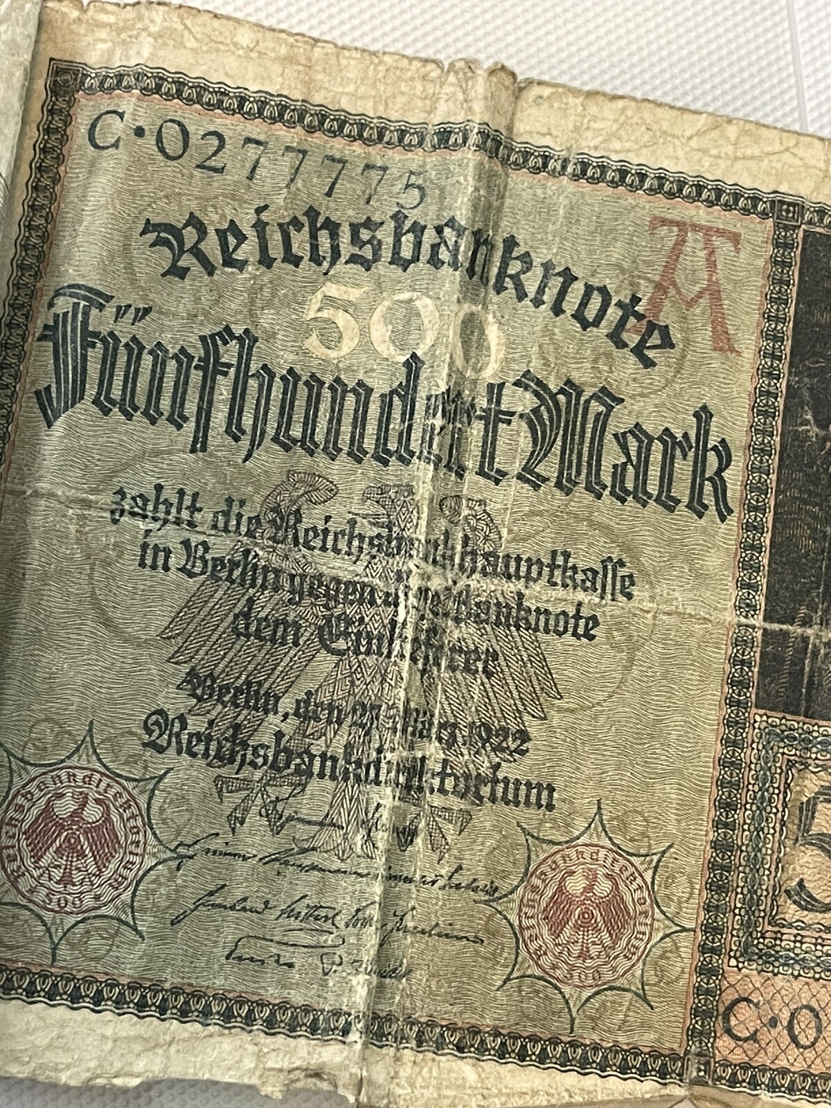 GERMANY Banknotes X3 Vintage 1922 Weimar Republic Currency German Paper ...