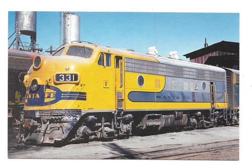 Santa Fe Railroad F7 Yellowbonnet Locomotive Train Chrome Postcard | eBay