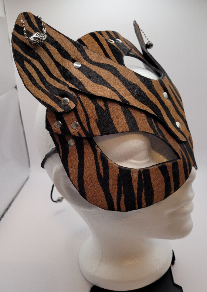 Party Animal Cosplay or Halloween Mask. Handmade Leather Wildcat Half ...