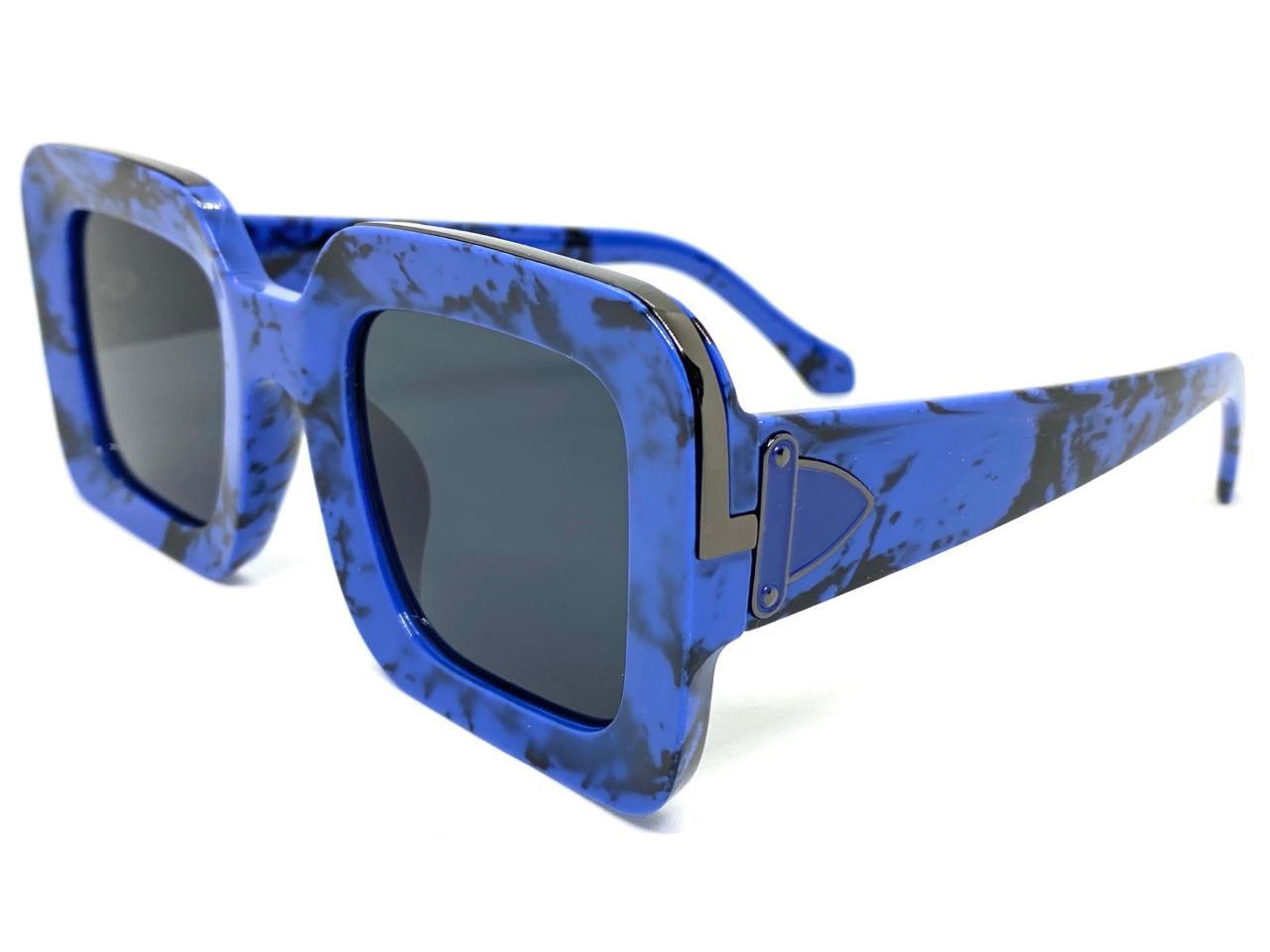 Classy Elegant Retro Hip Hop Rapper SUN GLASSES Large Square Blue ...