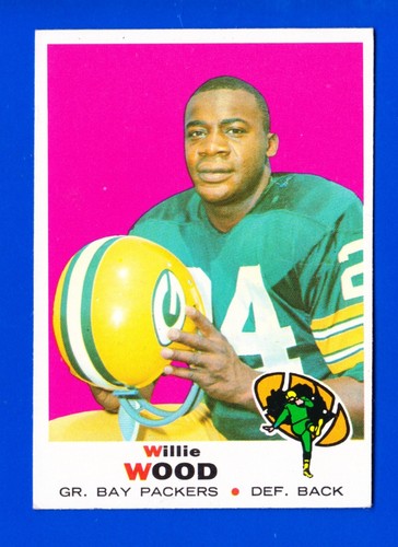 1969 Topps GREEN BAY PACKERS Willie Wood #168 EX/EXMT Set Break S&H ...