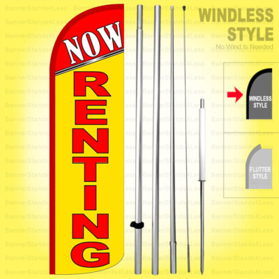 NOW RENTING - Windless Swooper Flag Kit 15' Tall Feather Banner Sign yq ...