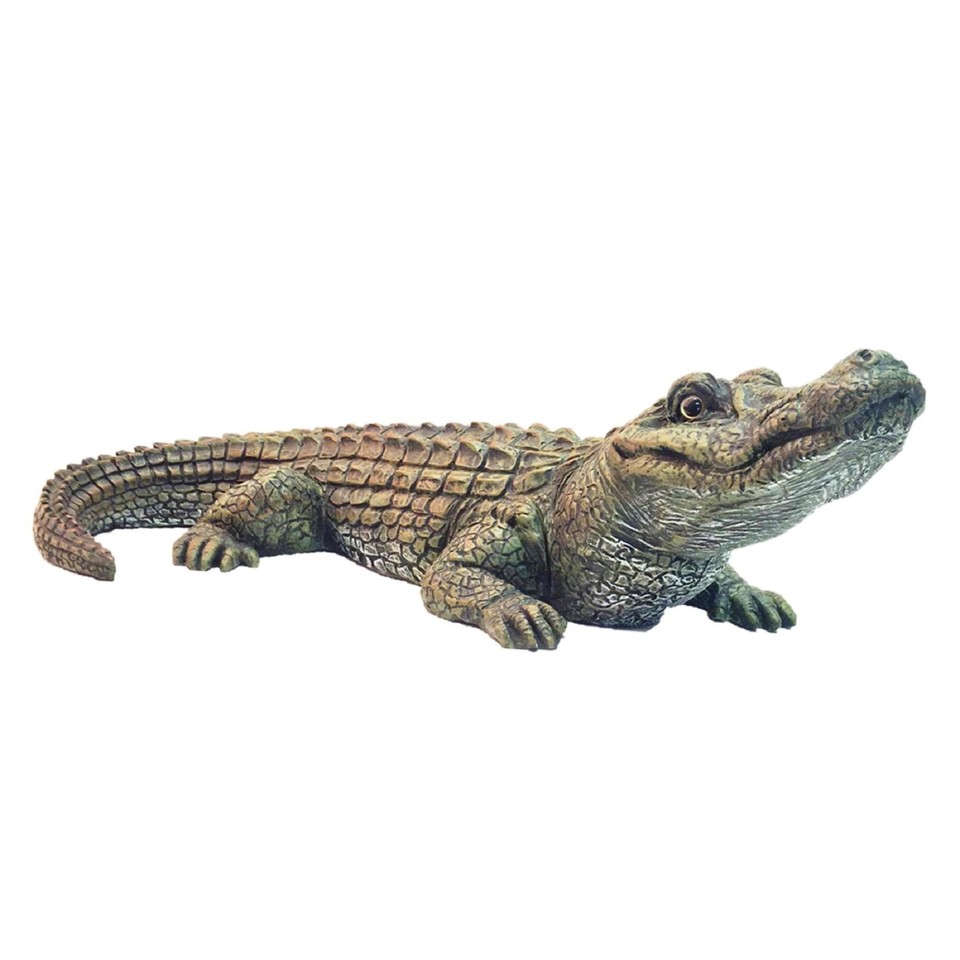 Realistic Alligator Gator Sculpture Statue Lifelike Yard Pool Garden ...